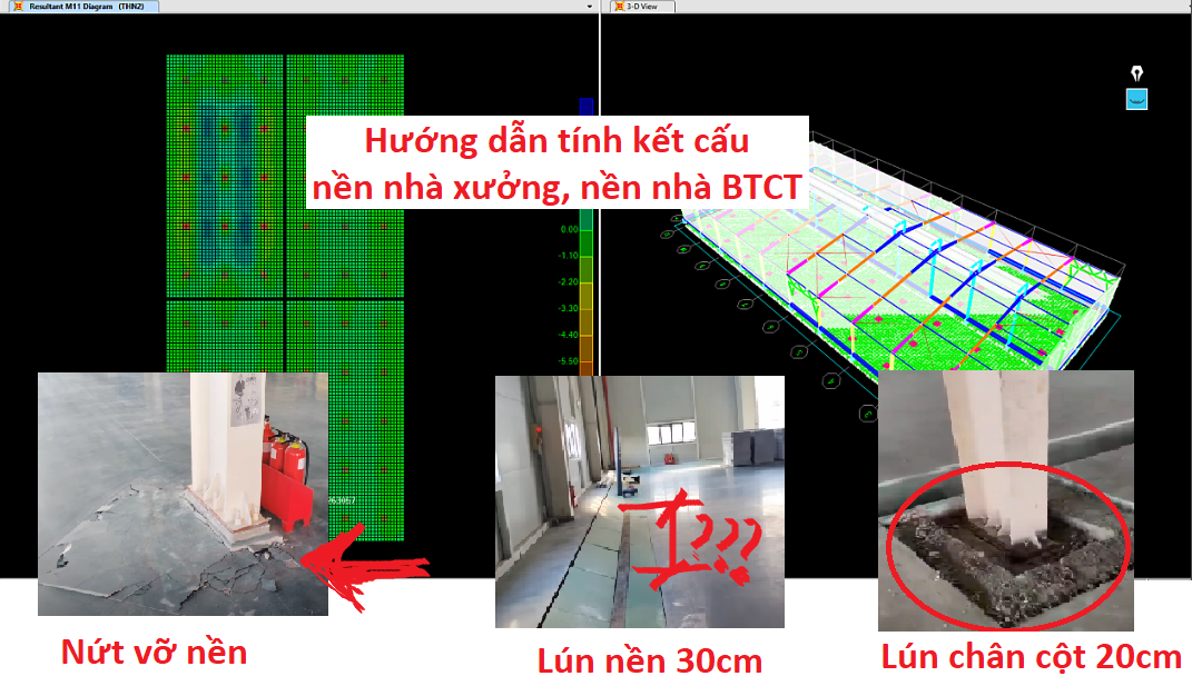Phần mềm tính kết cấu nền nhà, nền xưởng